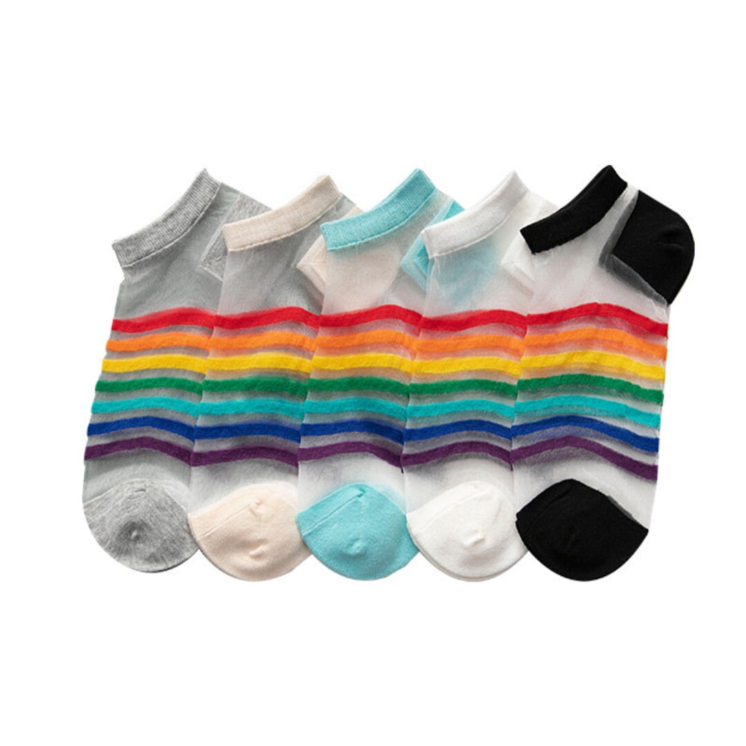Pride Ally Socks Summer Rainbow Socks 2021 Rainbow Strips - Etsy