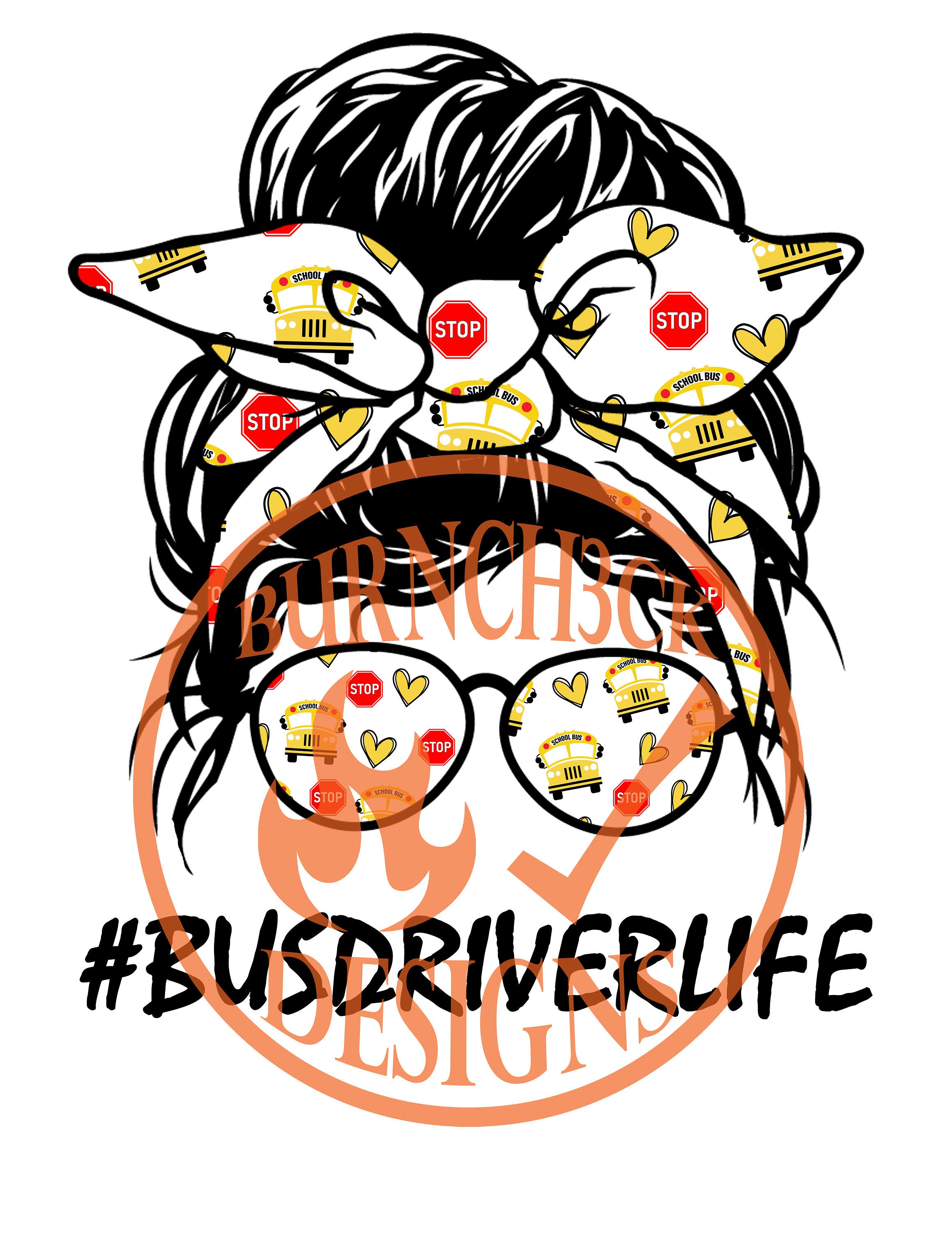 Bus Driver Life Messy Bun PNG JPG Download - Etsy