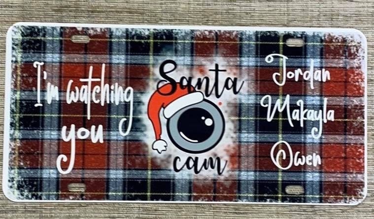 Santa Cam License Plate Graphic PNG JPG Sublimation Download - Etsy