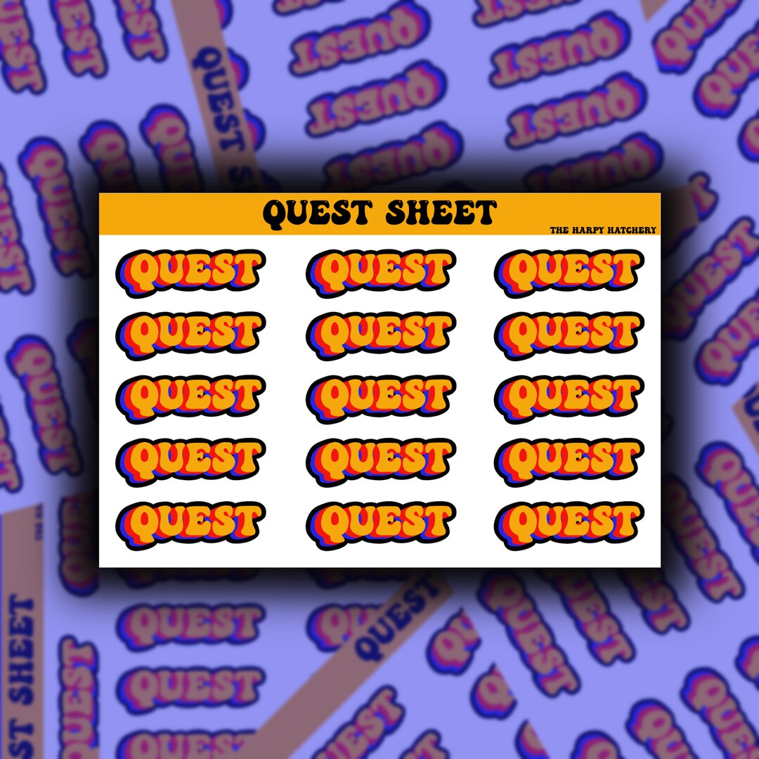 Quest Sticker Sheet TTRPG Planner Sheet Tabletop RPG Journal - Etsy