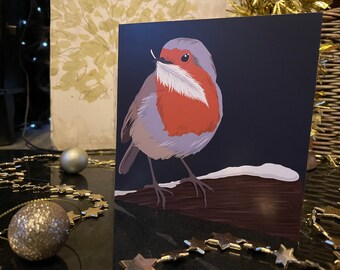 Handmade Christmas Robin Pyramid Card. - Etsy