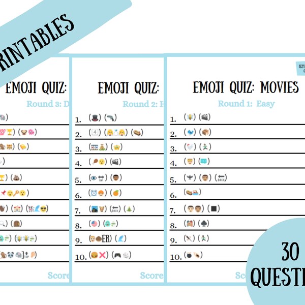 Emoji Movie Quiz - Etsy