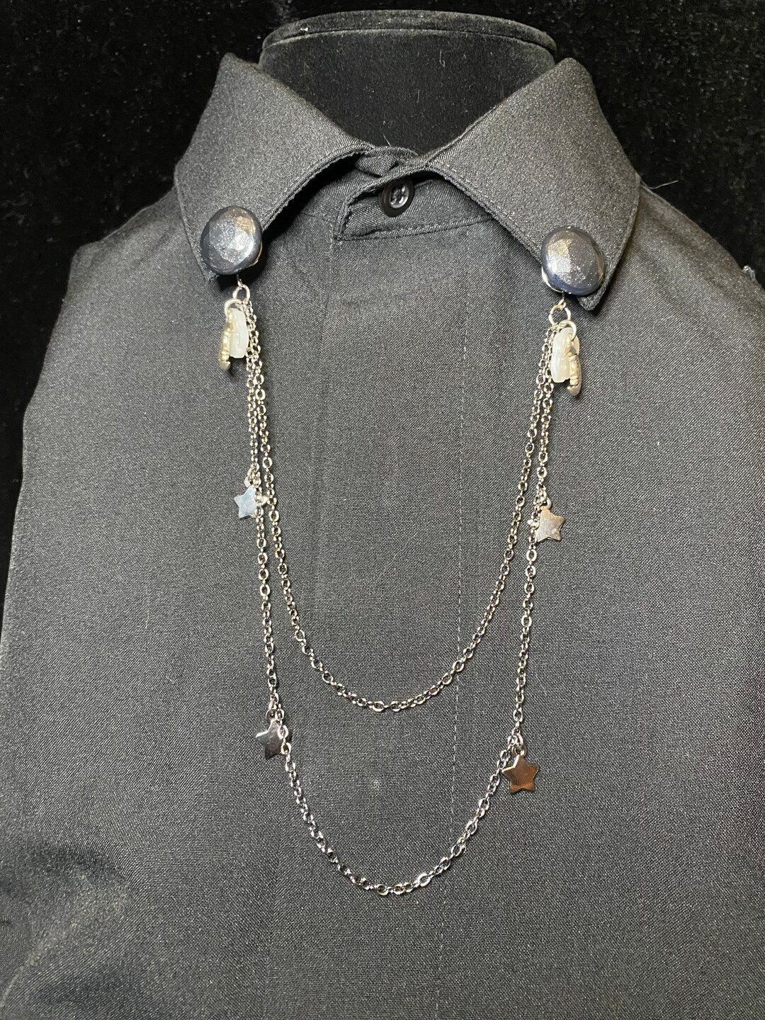 Collar Pin Collection 2023 Round Pins With Removable Chains - Etsy