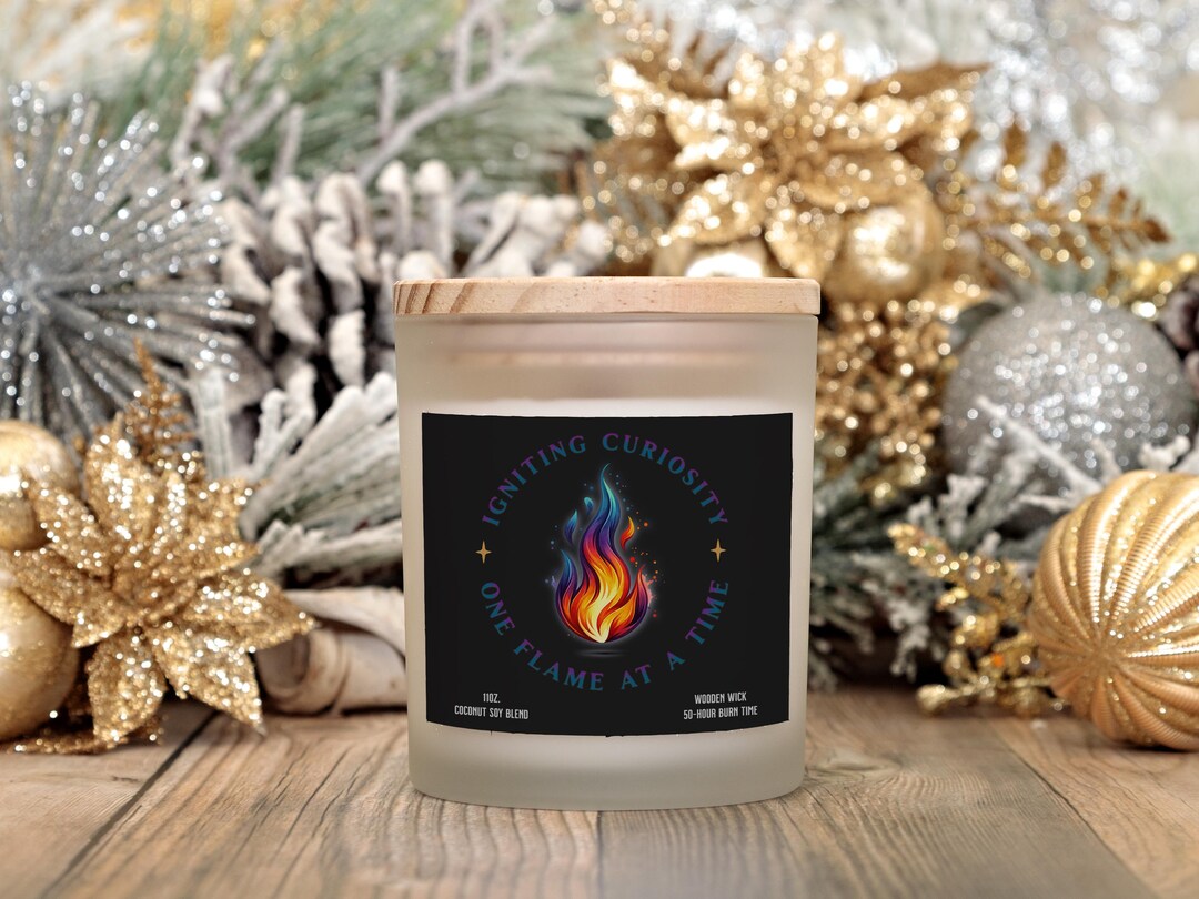 Igniting Curiosity One Flame at a Time Candle, 11oz Frosted Glass ...