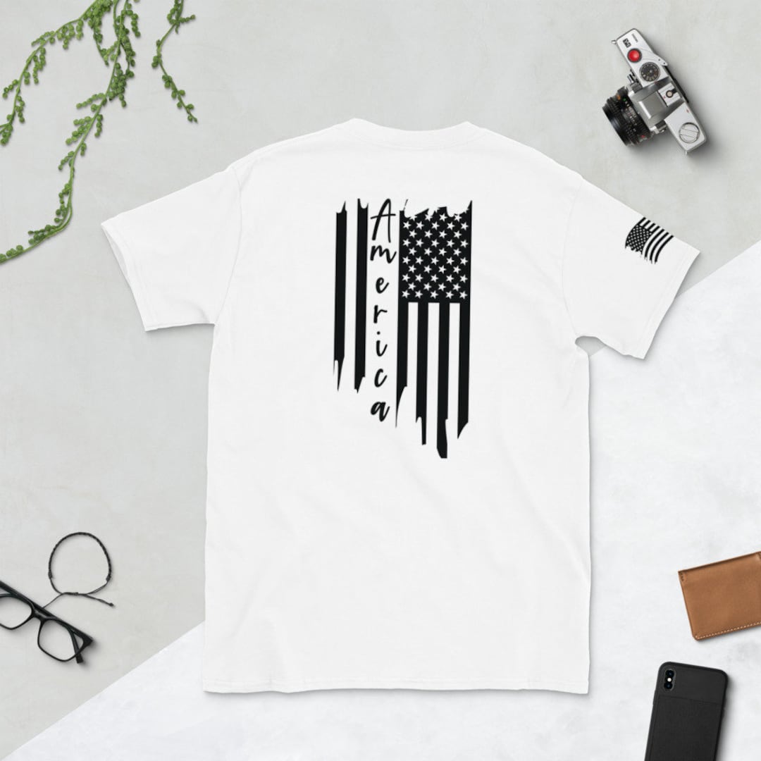 American Flag Shirt, Flag on BACK of Shirt, Flag Logo on Right Arm ...