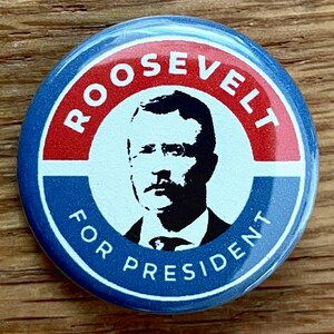 Theodore Roosevelt 4 Pin Set, 1.25" Pinback Button, TR, Bull Moose ...