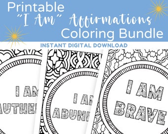 Printable Affirmations Coloring Pages, Digital Coloring Pages, Kid ...