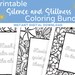 Printable Silence and Stillness Floral Coloring Bundle, Digital ...