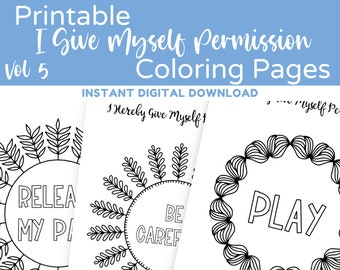 Printable Permission Slip Coloring Pages Vol 3 Gift for Moms | Etsy