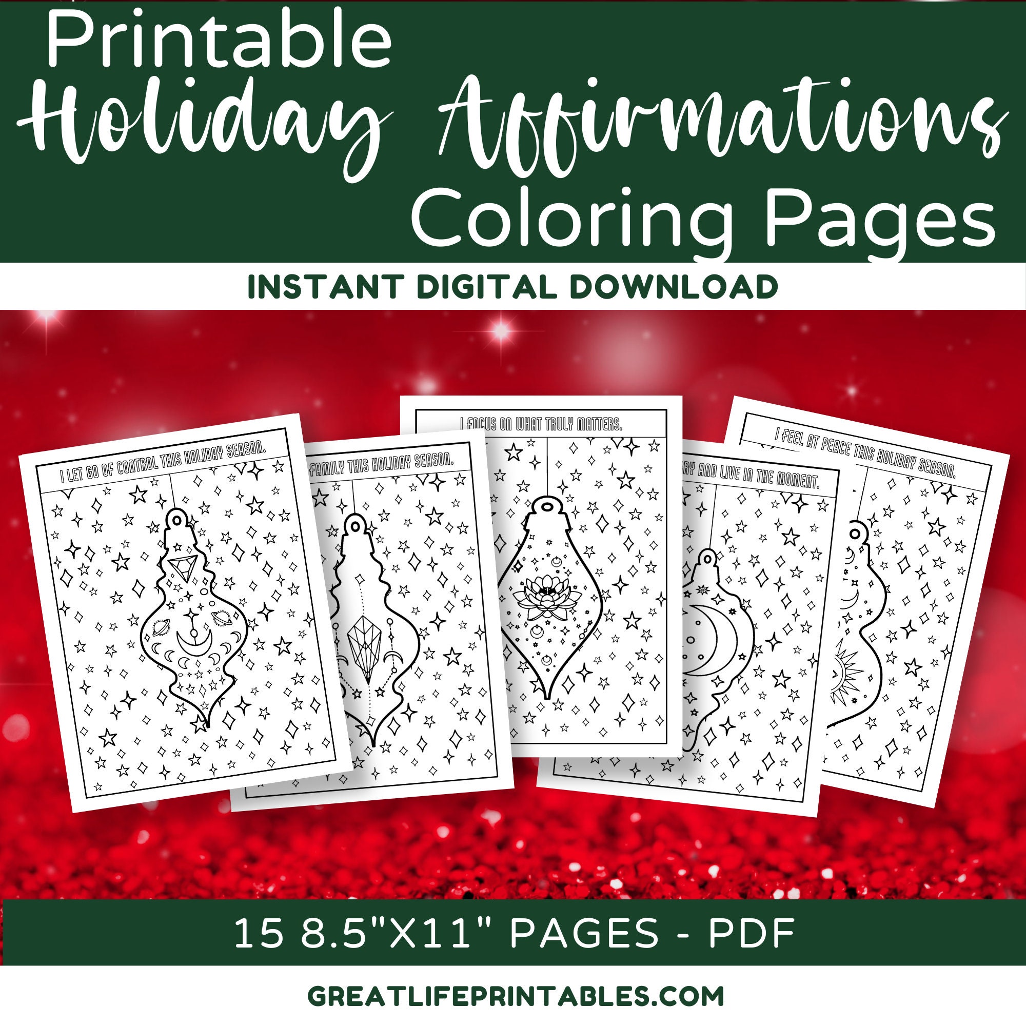 Holiday Affirmations, Holiday Coloring Pages, Printable Coloring Pages ...