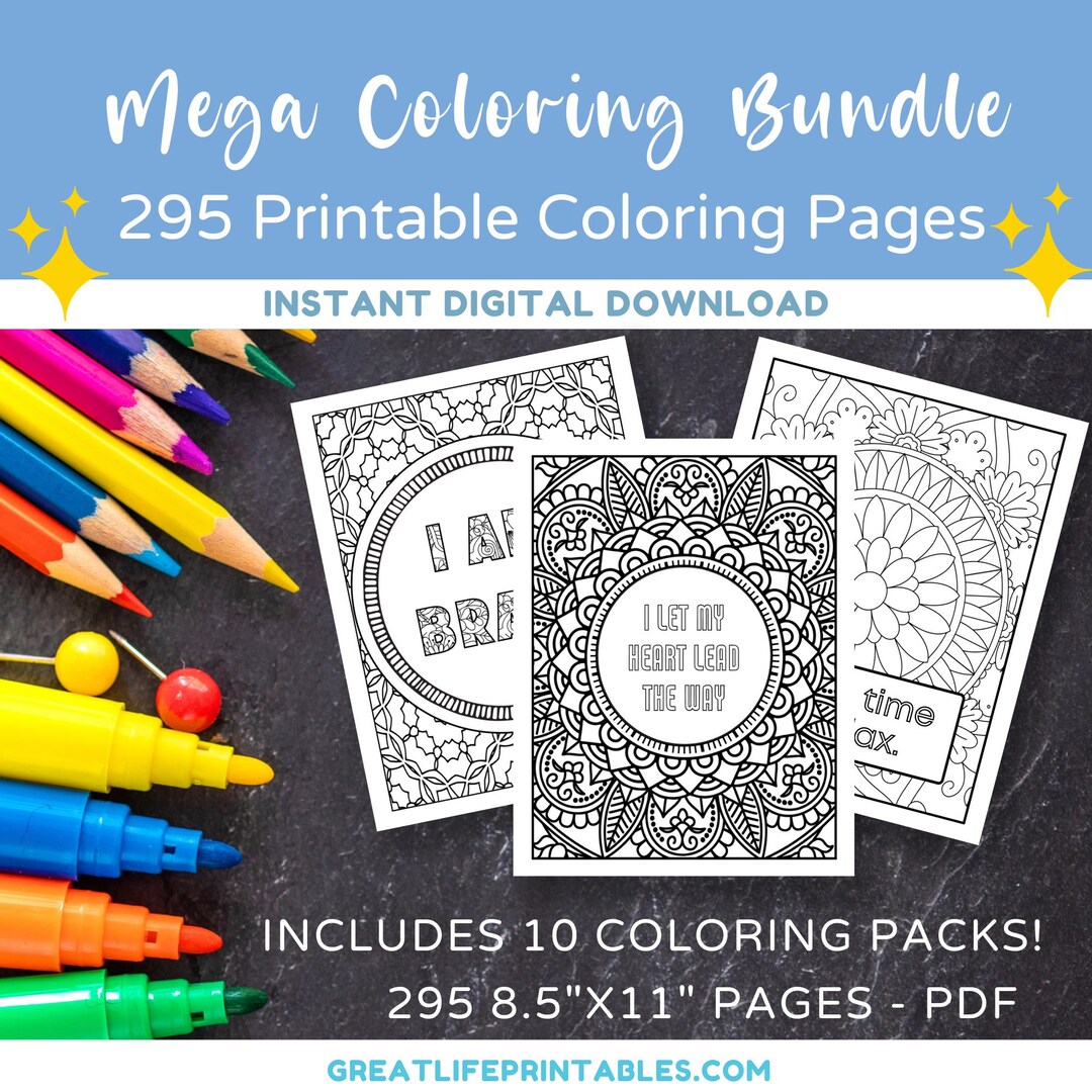 Printable Coloring Mandala Bundle, Coloring Pages Adult, Coloring Pages ...