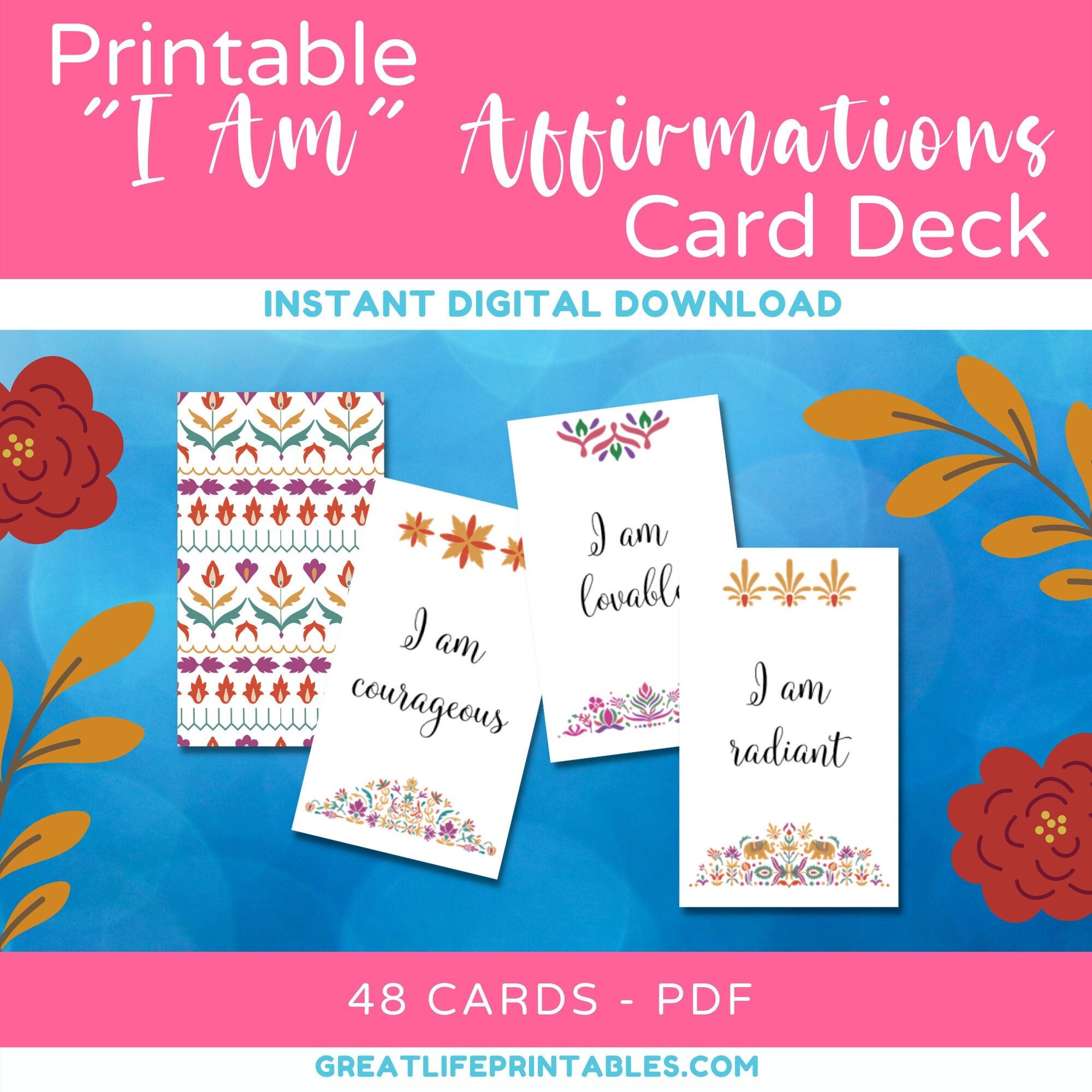 I Am Affirmations Printable Affirmations Affirmation Deck - Etsy