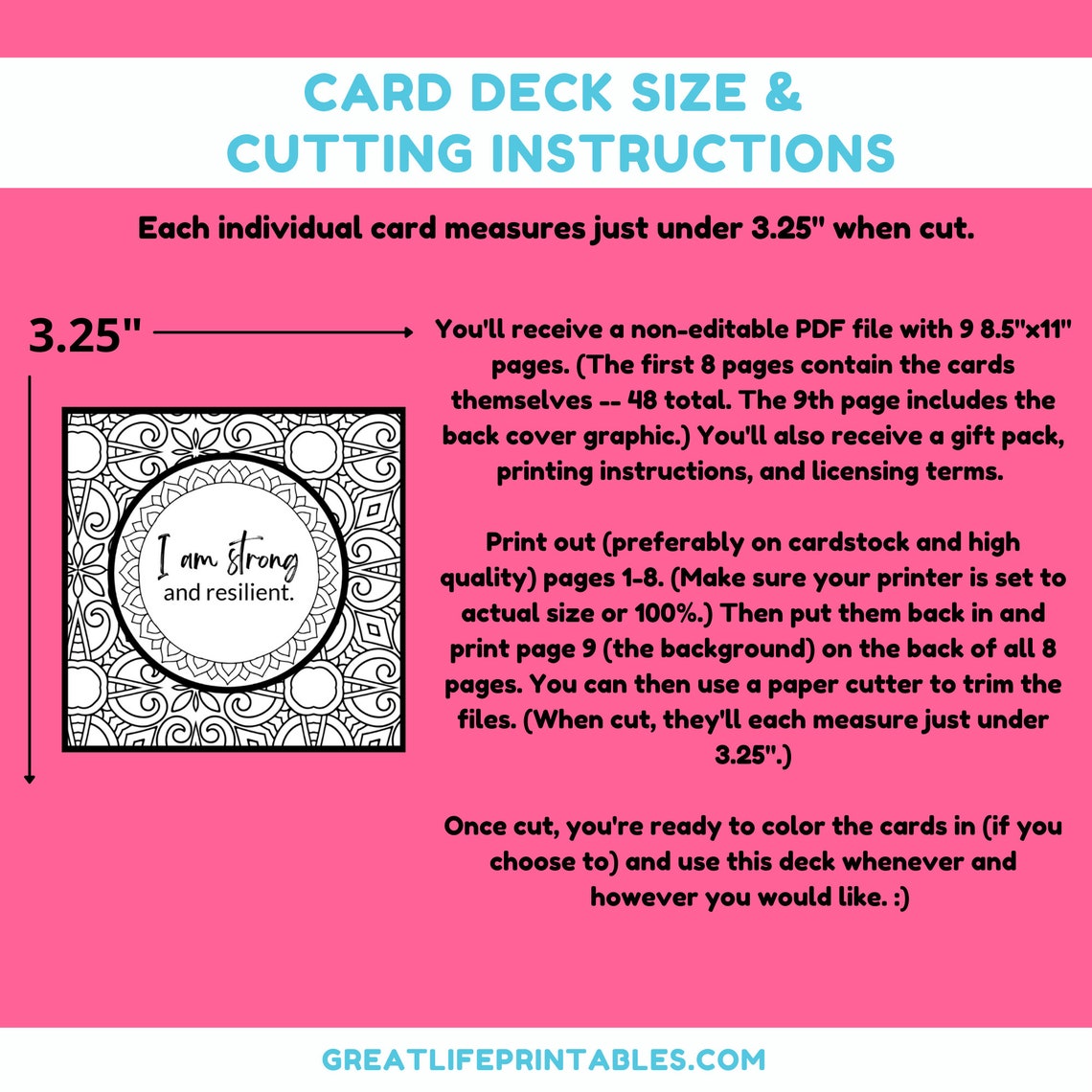 Tough Times Affirmations Printable Card Deck, Printable Affirmation ...