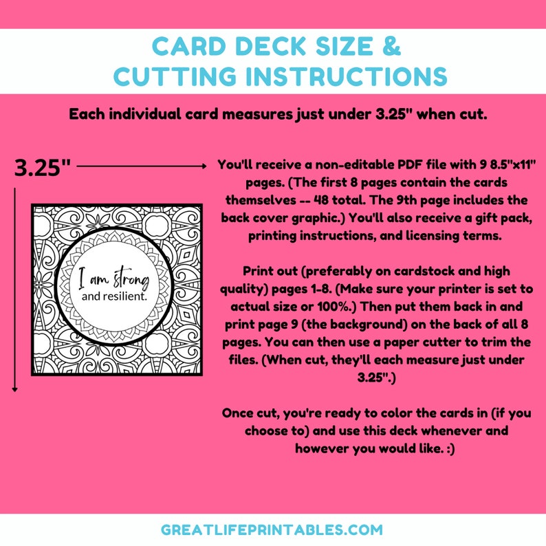 Tough Times Affirmations Printable Card Deck, Printable Affirmation ...
