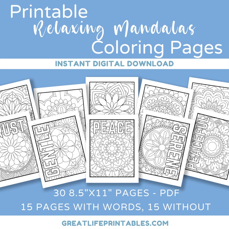 Printable Floral Mandala Coloring Pages, Relaxing Coloring Pages, Adult ...
