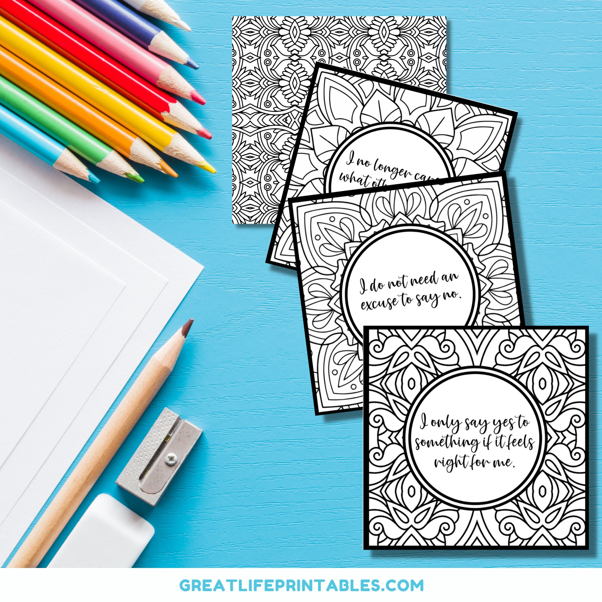 Set Boundaries Printable Affirmations Card Deck, Printable Affirmation ...