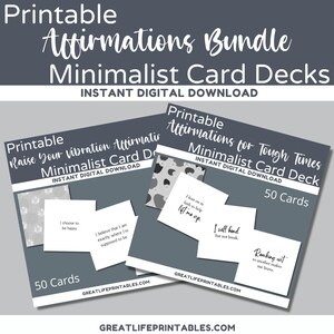 Affirmation Card Bundle Printable, Affirmation Cards, Positive ...