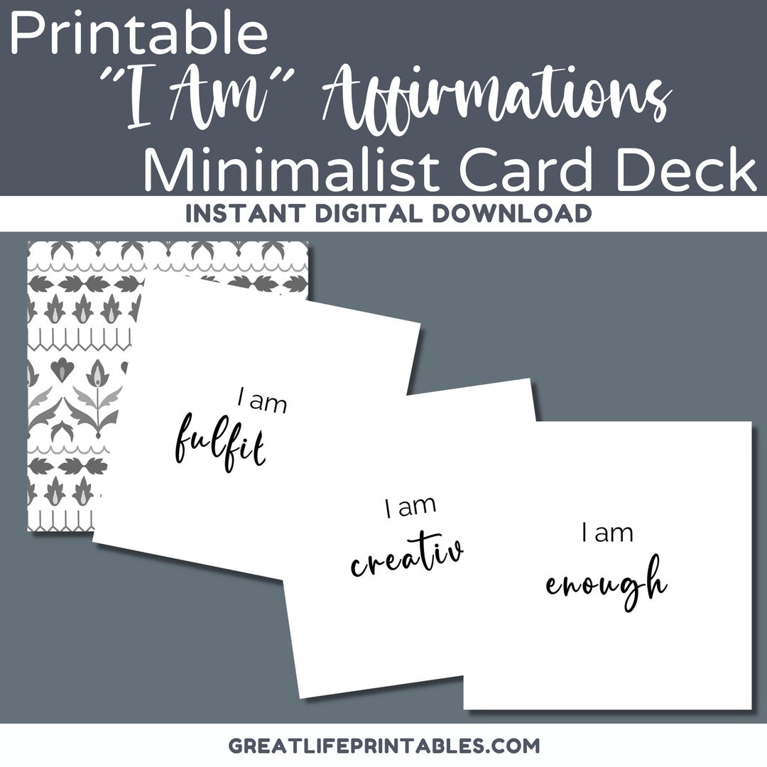 I Am Affirmations, Printable Affirmations, Affirmation Deck, Oracle ...