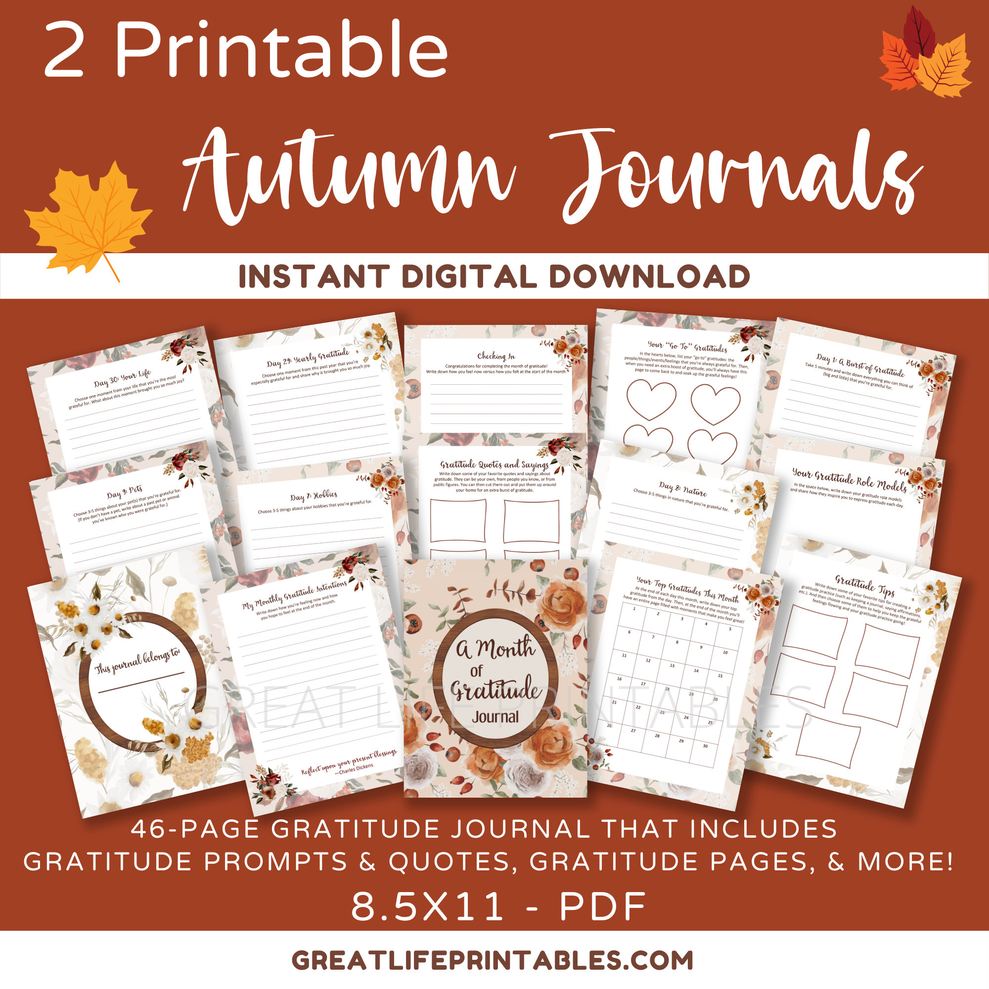 Fall Journal Printable, Autumn Journal, Writing Prompt Journal ...