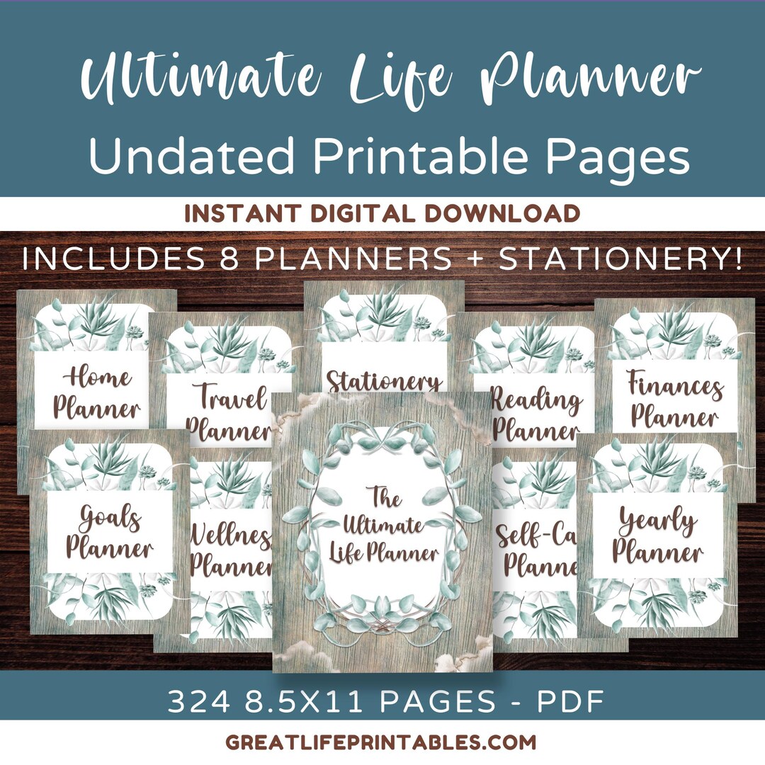 Ultimate Life Planner Printable, Undated Planner Printable, Life ...
