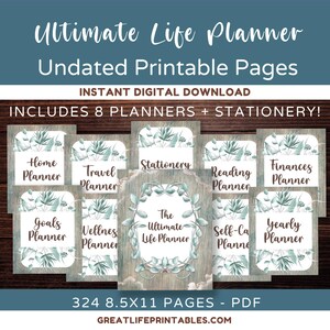 Ultimate Life Planner Printable, Undated Planner Printable, Life ...