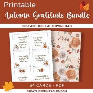 Autumn Bundle, Printable Gratitude Journal, Printable Appreciation Tags ...