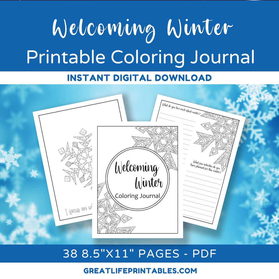 Winter Journal Printable, Snowflakes Coloring Pages, Printable ...
