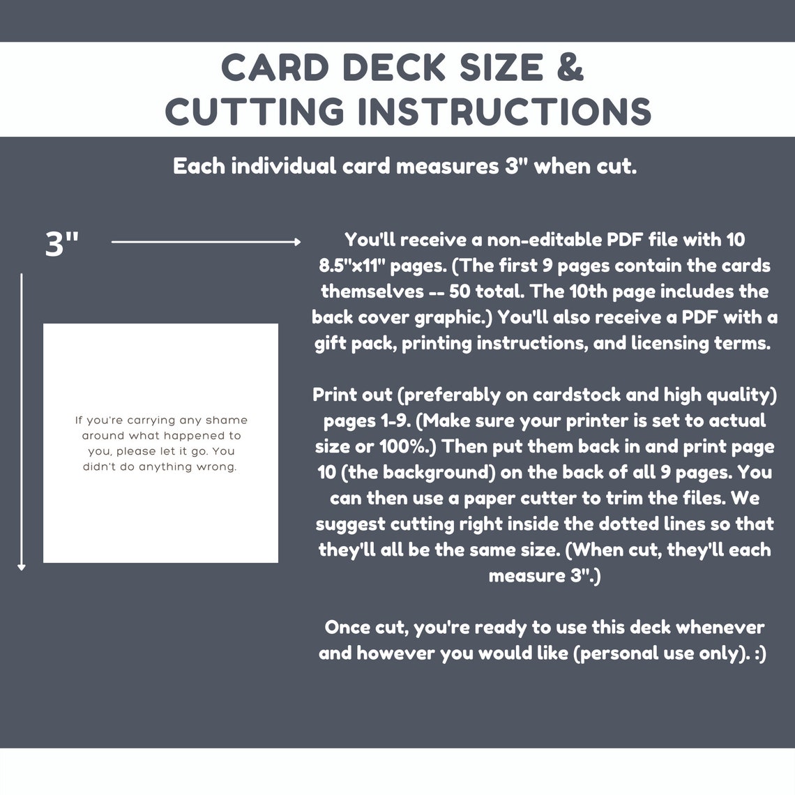 Trauma Healing, Printable Card Deck, Trauma Recovery, Self Healing ...