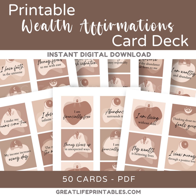Manifest Wealth Affirmations, Printable Affirmations, Abundance ...