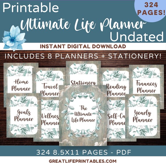 Ultimate Life Planner Printable Undated Planner Printable - Etsy