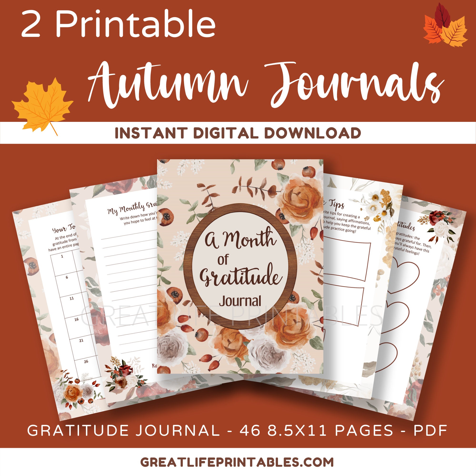 Fall Journal Printable, Autumn Journal, Writing Prompt Journal ...