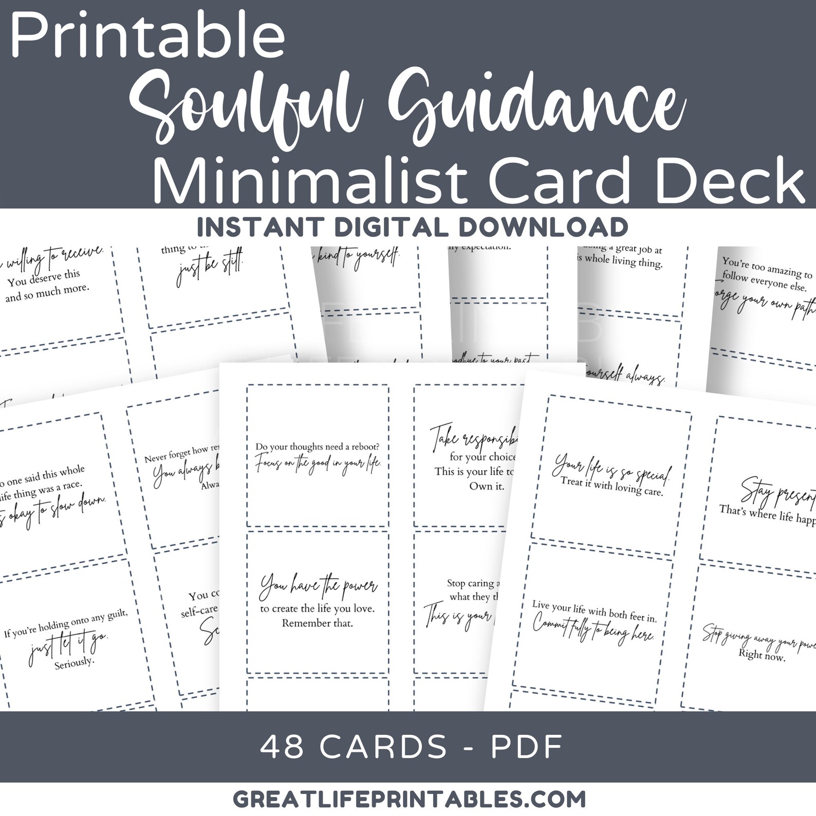 Soulful Guidance, Printable Card Deck, Oracle Cards, Fortune Teller ...