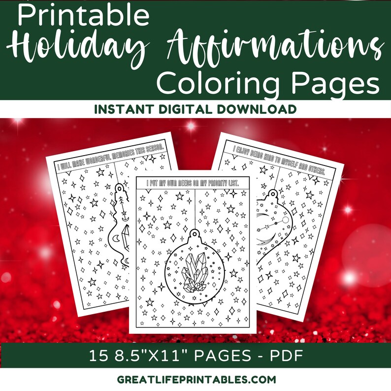 Holiday Affirmations, Holiday Coloring Pages, Printable Coloring Pages ...