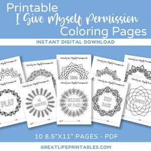Printable Permission Slip Coloring Pages Vol 5, Gift for Moms, Adult ...