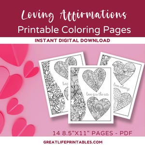 Printable Heart Coloring Pages, Valentines Day Coloring Pages, Love ...