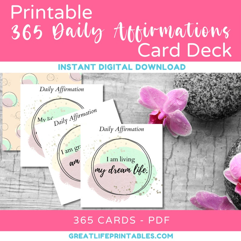 365 Daily Affirmations, Printable Affirmations, Affirmation Deck ...
