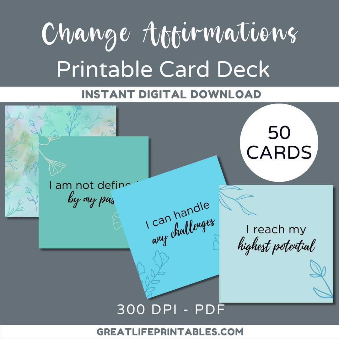 Ready to Change Affirmations, Printable Affirmations, Affirmation Cards ...