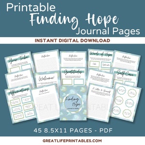 Finding Hope, Printable Journal, Journal Prompts, Self Care Journal, Reflection Journal, Self ...
