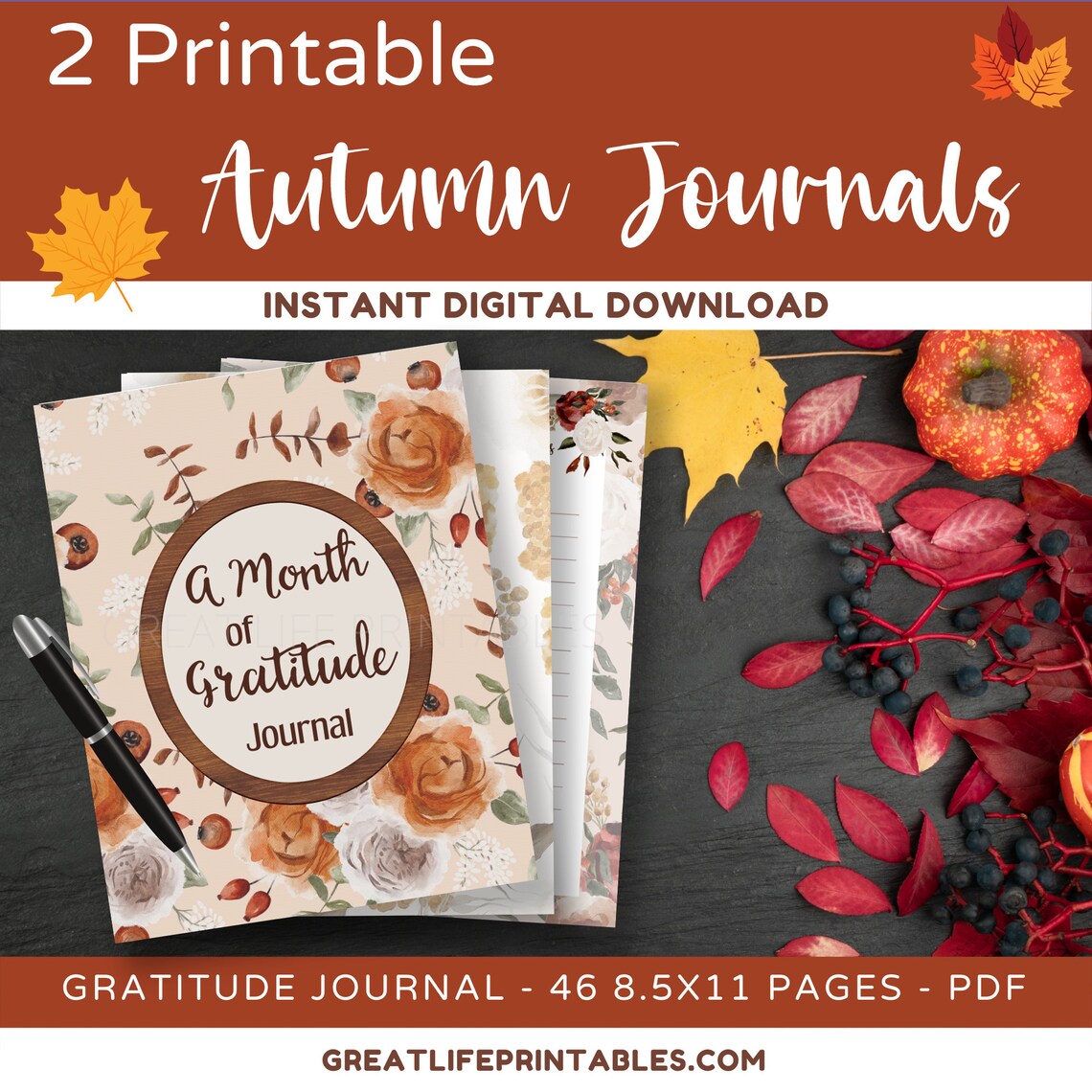 Fall Journal Printable, Autumn Journal, Writing Prompt Journal ...
