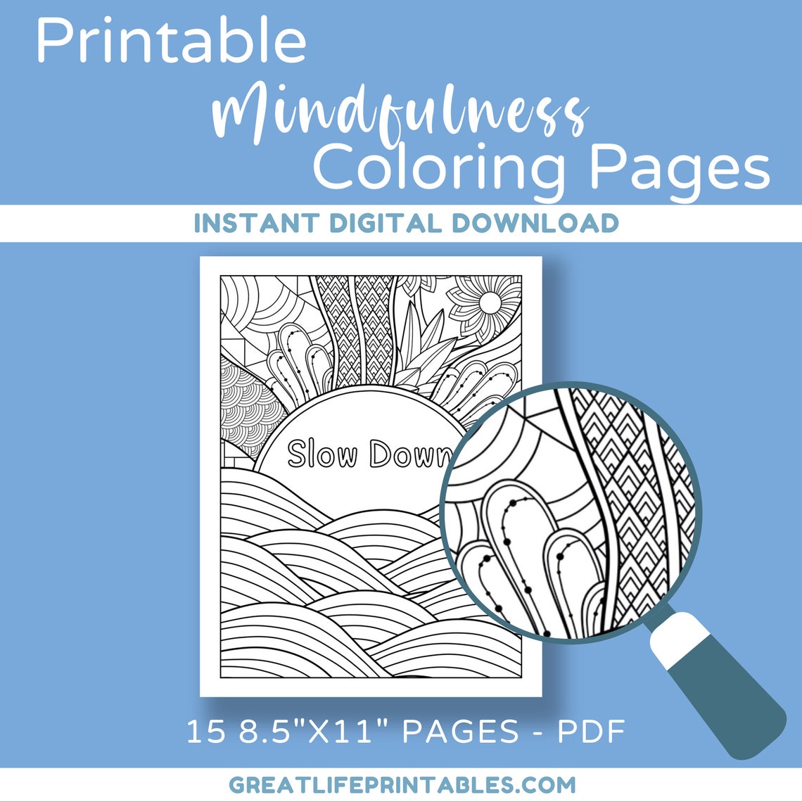 Printable Mindfulness Coloring Pages, Printable Coloring Pages, Adult ...