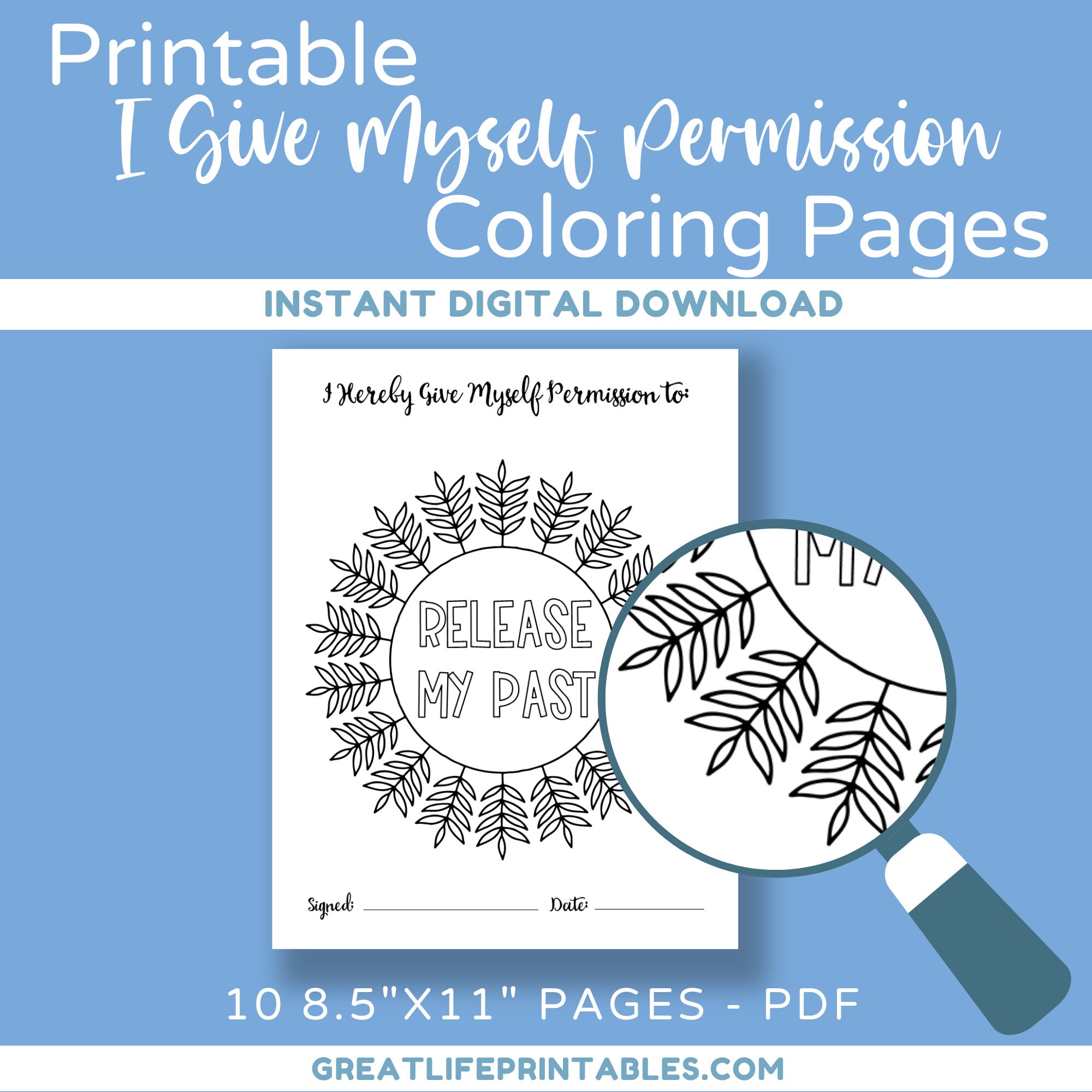 Printable Permission Slip Coloring Pages Bundle Adult - Etsy