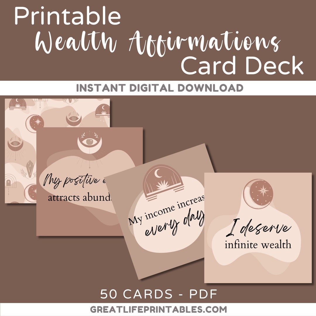 Manifest Wealth Affirmations, Printable Affirmations, Abundance ...