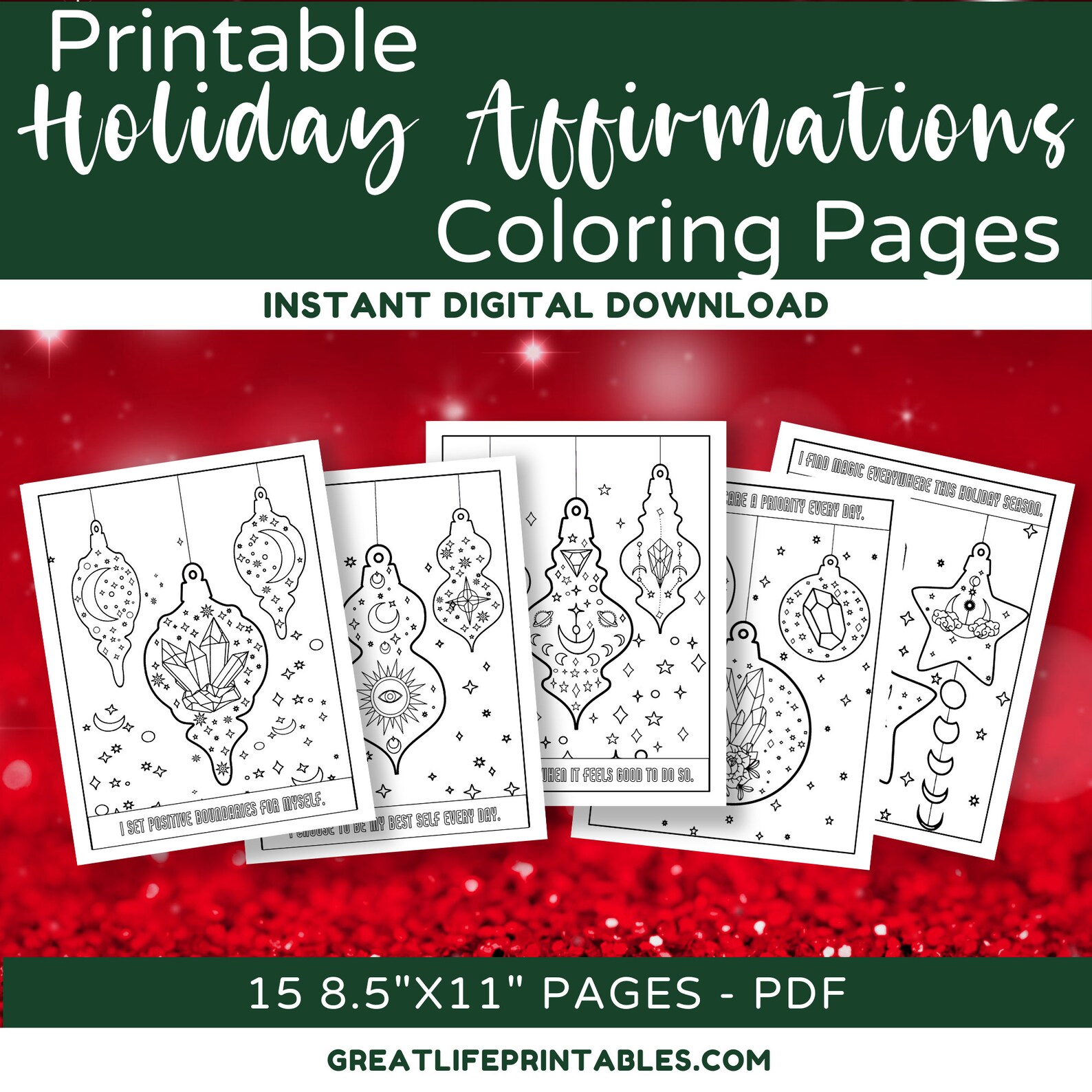 Holiday Affirmations, Holiday Coloring Pages, Printable Coloring Pages ...