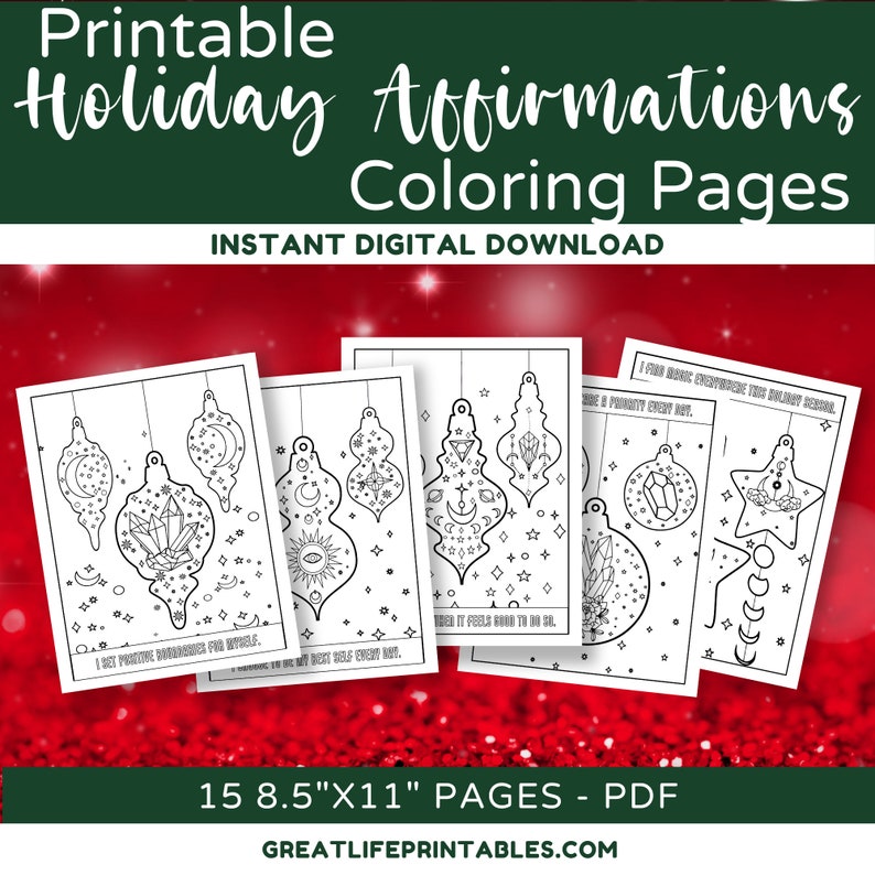 Holiday Affirmations, Holiday Coloring Pages, Printable Coloring Pages ...