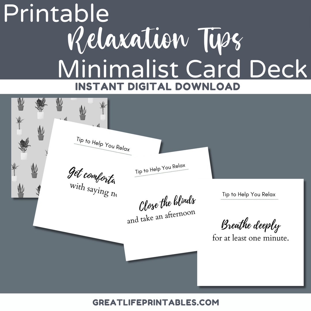 Relaxation Tips, Printable Affirmations, Affirmation Deck, Minimalist ...