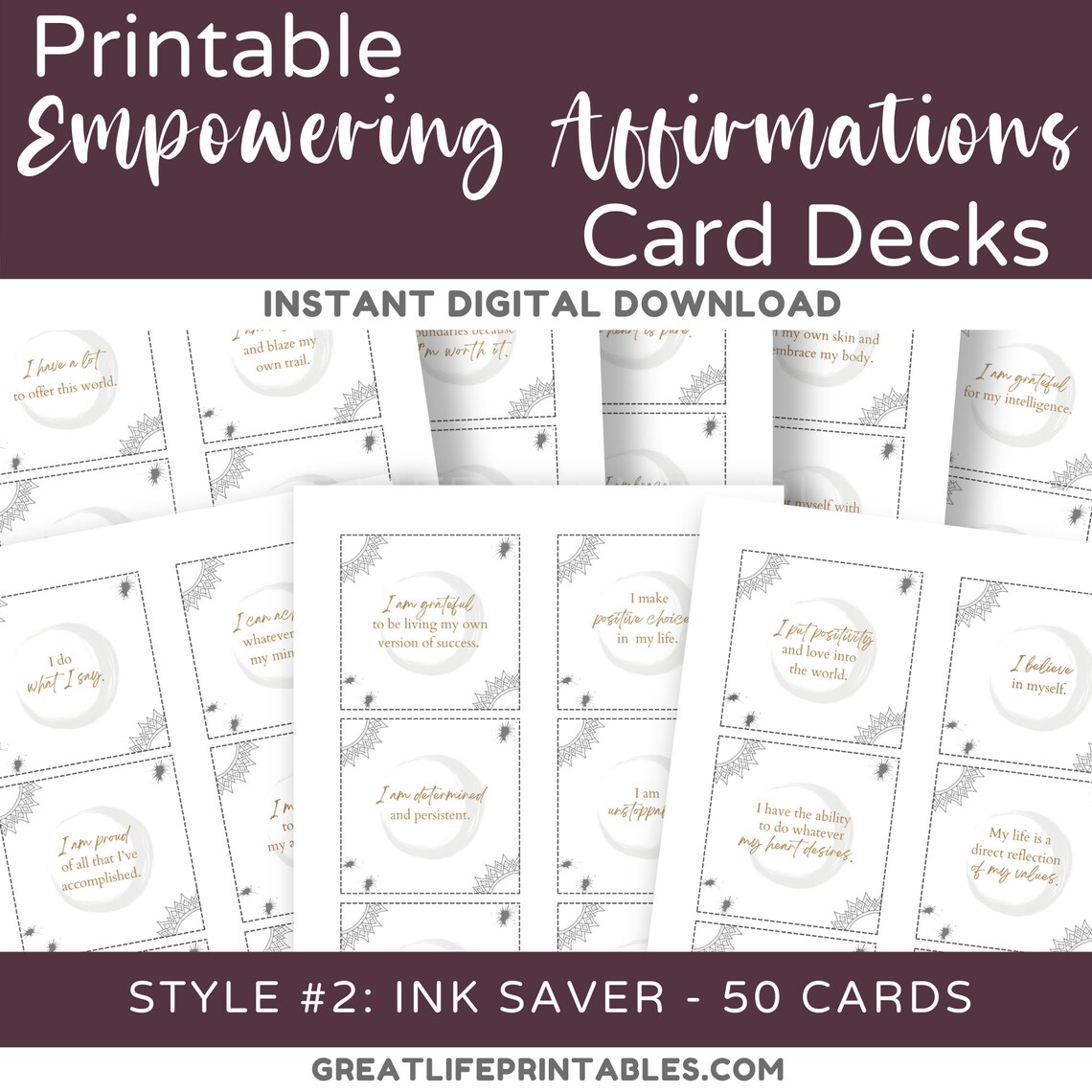Empowering Affirmations, Printable Affirmations, Affirmation Deck ...