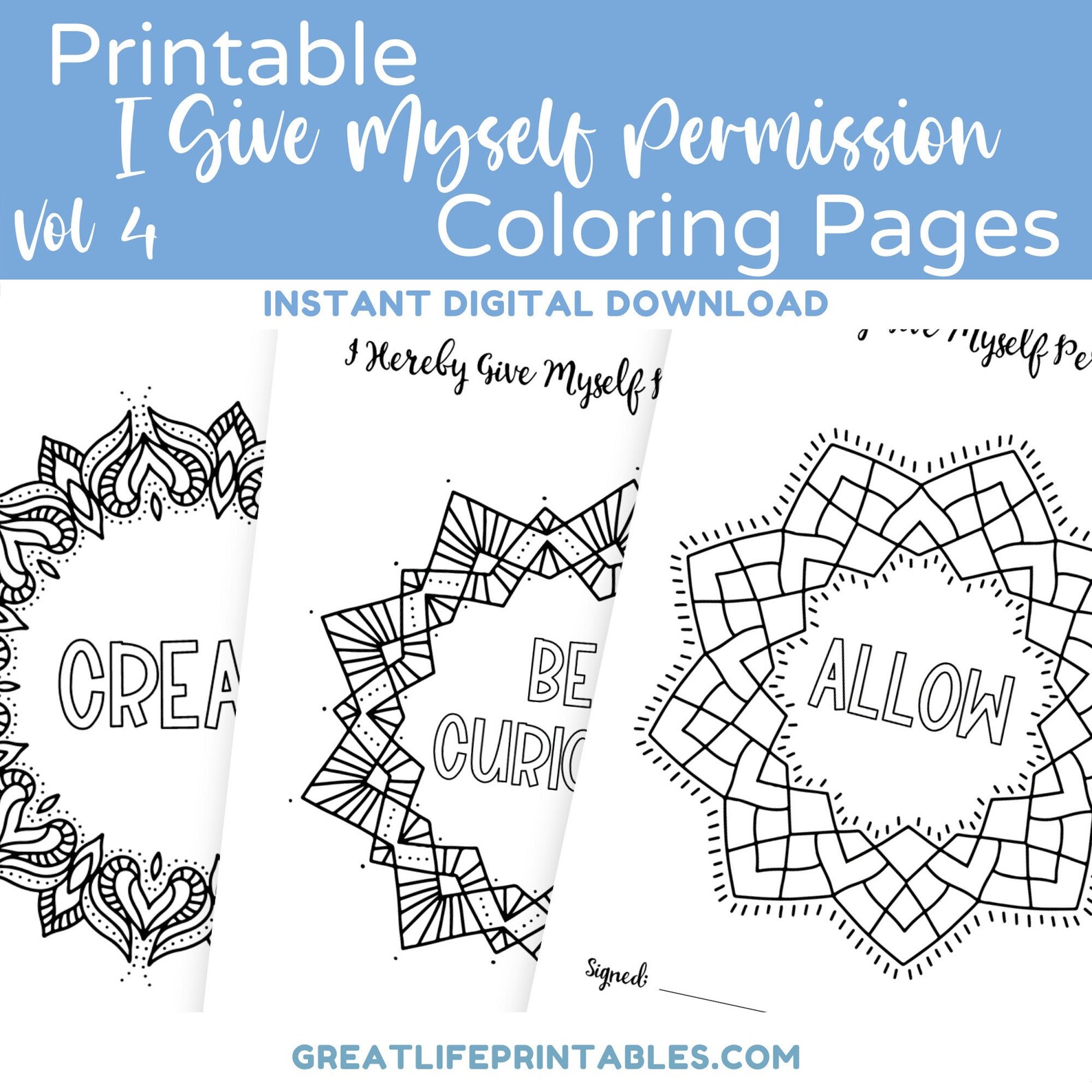 Printable Permission Slip Coloring Pages Vol 4, Gift for Moms, Adult ...