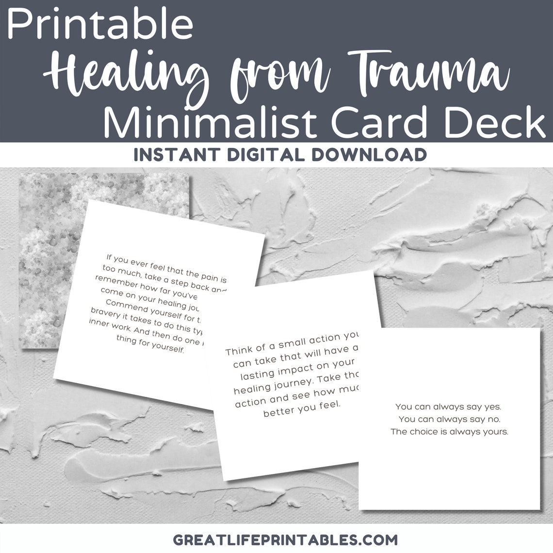 Trauma Healing, Printable Card Deck, Trauma Recovery, Self Healing ...