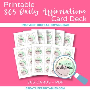 365 Daily Affirmations, Printable Affirmations, Affirmation Deck ...