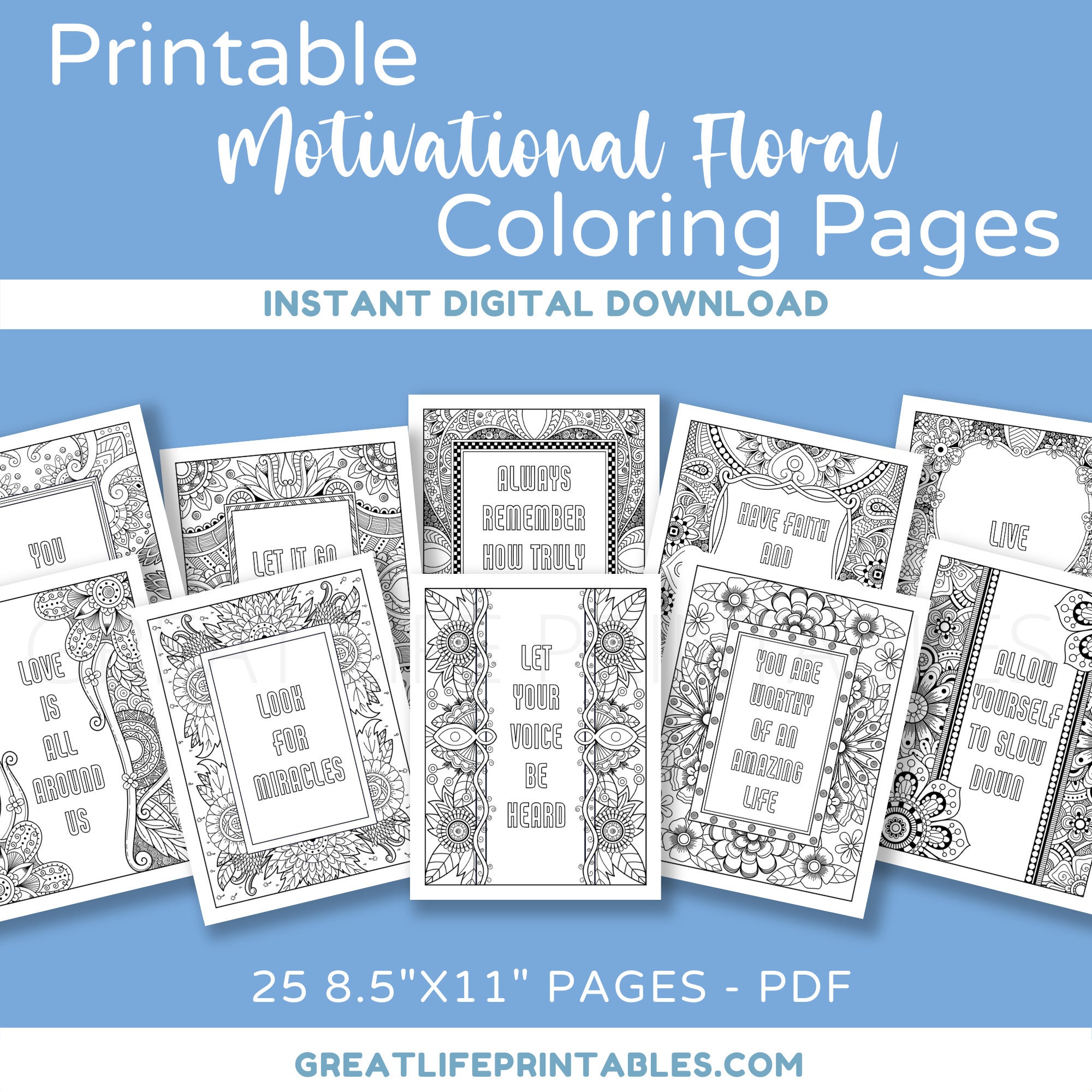 Printable Motivational Sayings Coloring Pages, Adult Coloring Pages ...